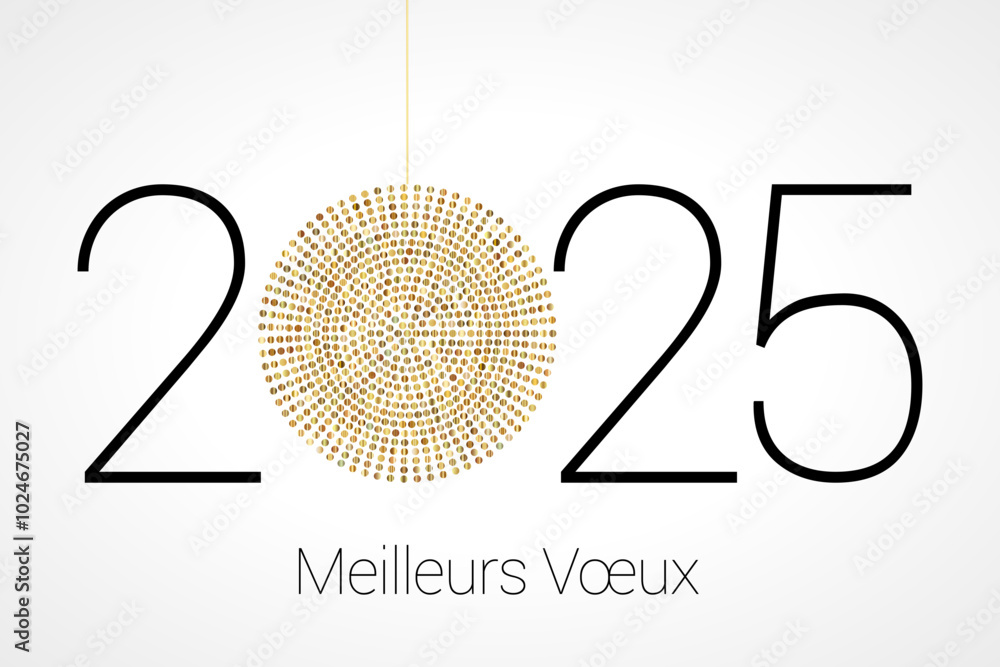 Bonne année - meilleurs vœux 2025 - vecteur pour affiche, bannière, salutation et célébration du ...