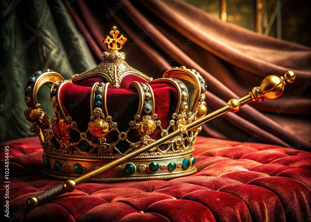 Stunning product photography showcasing a regal crown and scepter ...