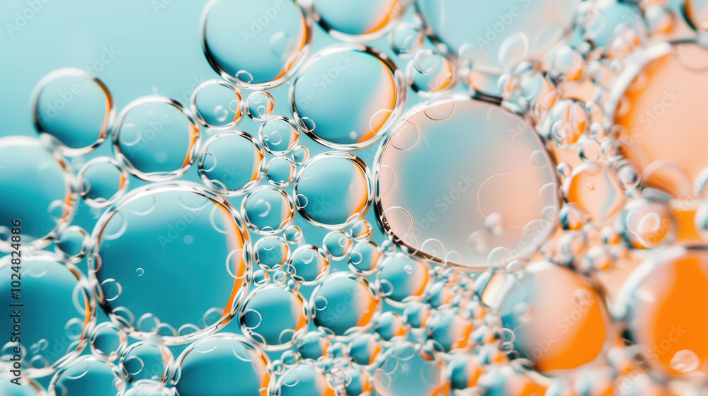 Fluid Harmony, a captivating display of bubbles merging gracefully on a ...