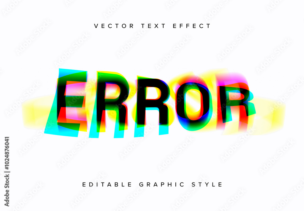 Colourful Glitch Text Effect Mockup Stock Template | Adobe Stock