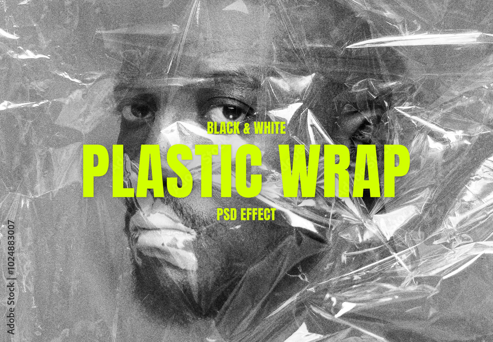 Plastic Overlay Image Effect Mockup Stock Template | Adobe Stock