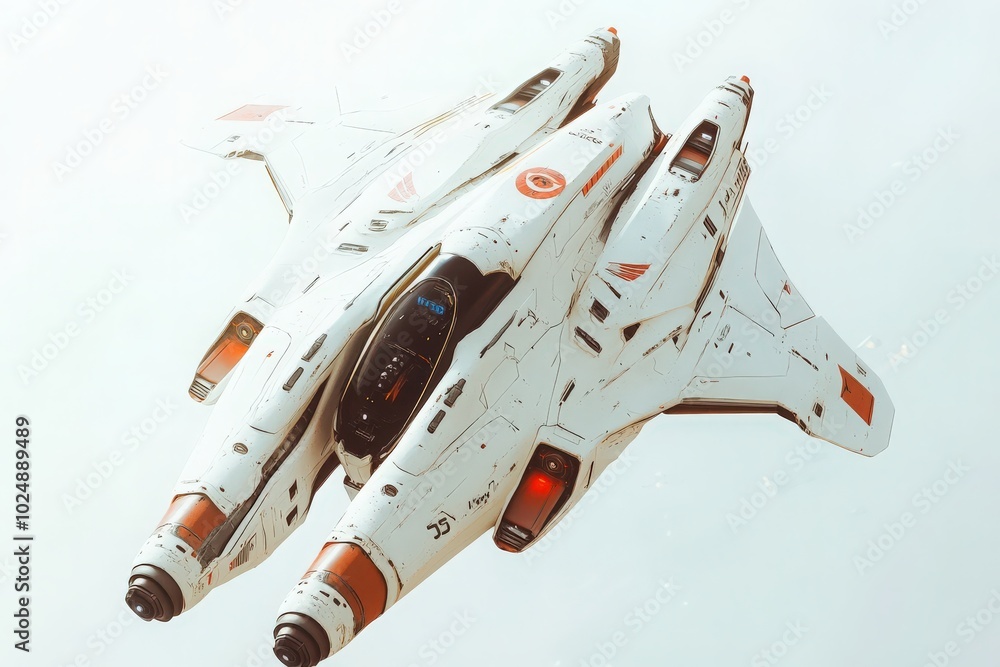 This advanced spaceship, designed for interstellar travel, showcases ...