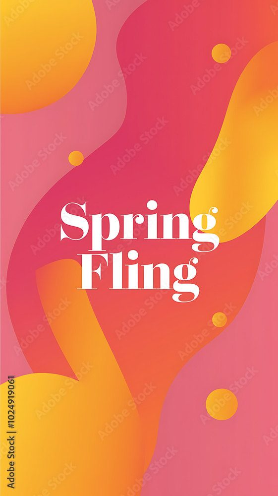 Abstract Spring Fling Background with Yellow and Pink Colors for Social ...