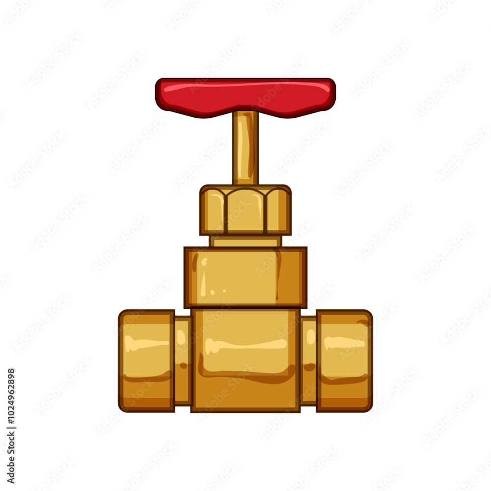 pipe plumbing valve cartoon. faucet leak, repair pressure, flow control ...