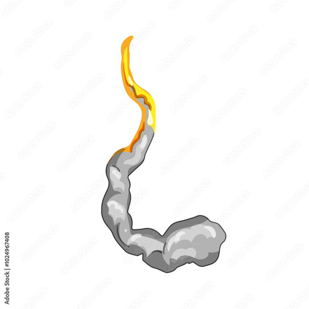 space rocket fire trail cartoon. propulsion exhaust, flame ignition ...