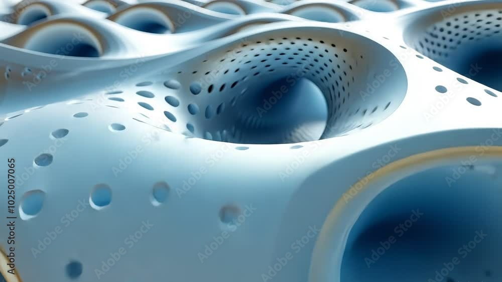 Abstract design featuring soft, flowing curves with a blue gradient in ...