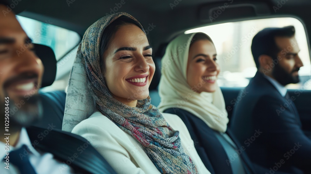 A multicultural team from Iraq, UAE, and Turkey carpooling to work in a ...