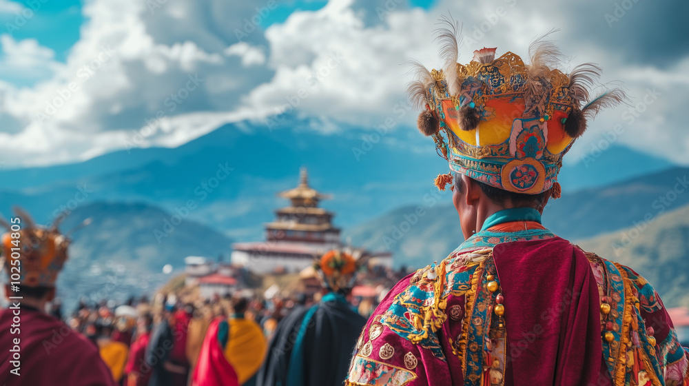 Tawang Festival in Arunachal Pradesh, colorful parade with monks ...