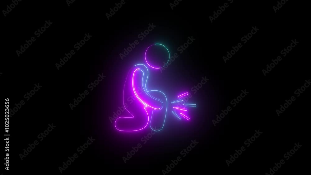 Upset neon sign appear in center and disappear after some time ...