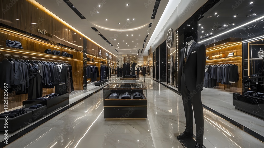 3. An upscale retail environment showcasing an array of fashionable ...