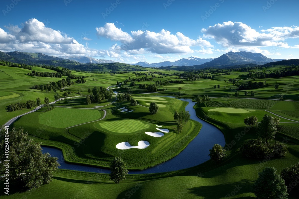3D-rendered rural landscape, where a digital model shows different ...