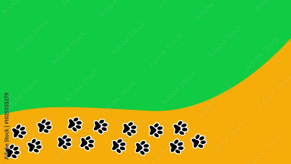 paw print with yellow banner isolated on transparent background ...