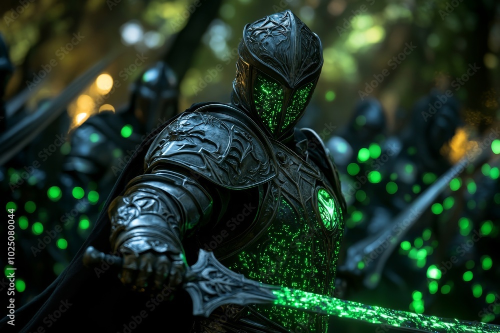 Cybersecurity experts are depicted as armored knights wielding swords ...