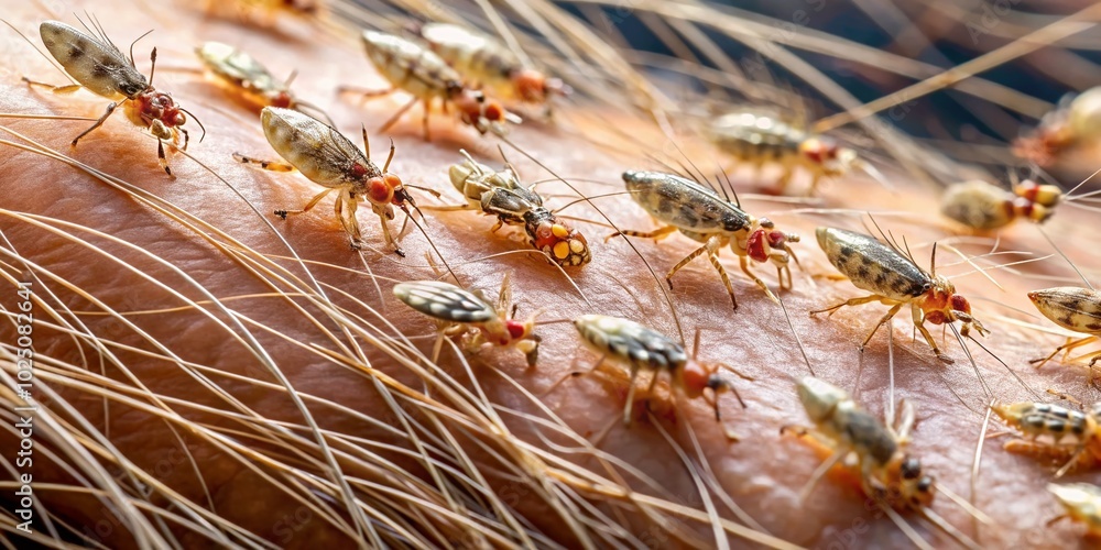 Close-up Images of Bird Lice Infestation on Skin and Hair ...