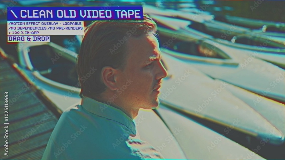 Clean Old Video Tape Procedural Motion Effect: VHS, VCR, Retro CRT, Old ...