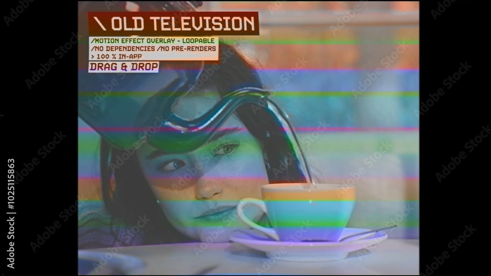 Modelo de Old Television Procedural Motion Effect: VHS, VCR, Retro CRT ...