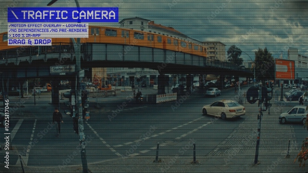 Traffic Camera Procedural Motion Effect: VHS, VCR, Retro CRT, Old TV ...