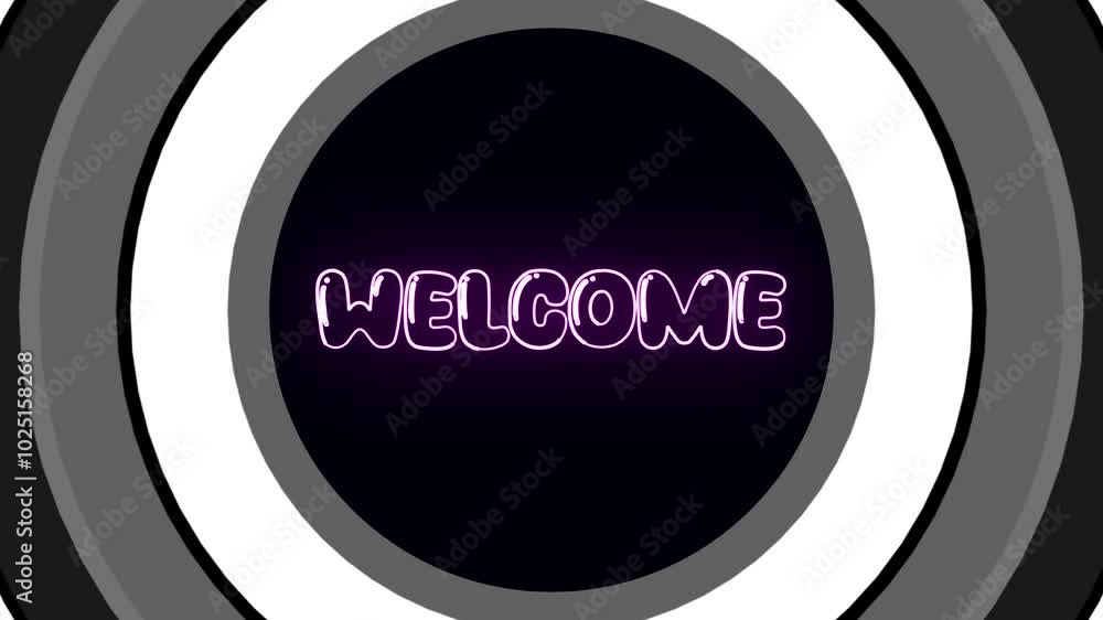 'Welcome' Text animation with Radial Wavy Background– Vibrant Animation ...