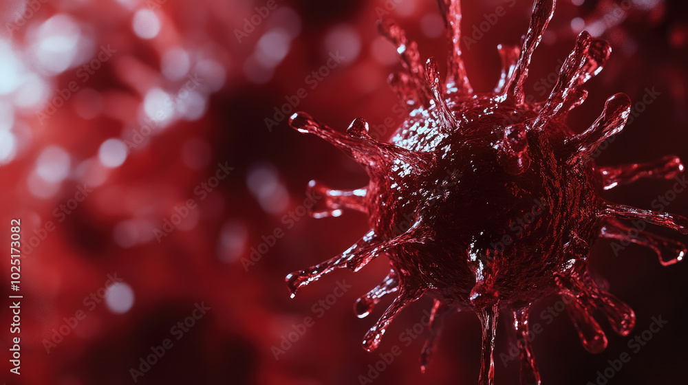 virus in blood, scientific macro photo, coronavirus, covid, smallpox ...