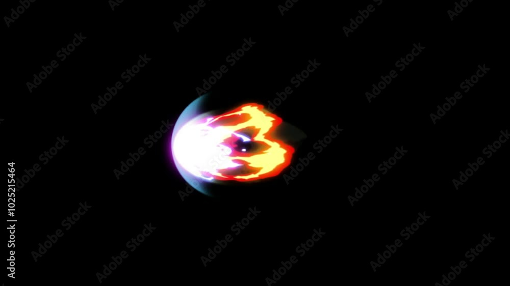 4k Animation fire shape of power effects on transparent background ...