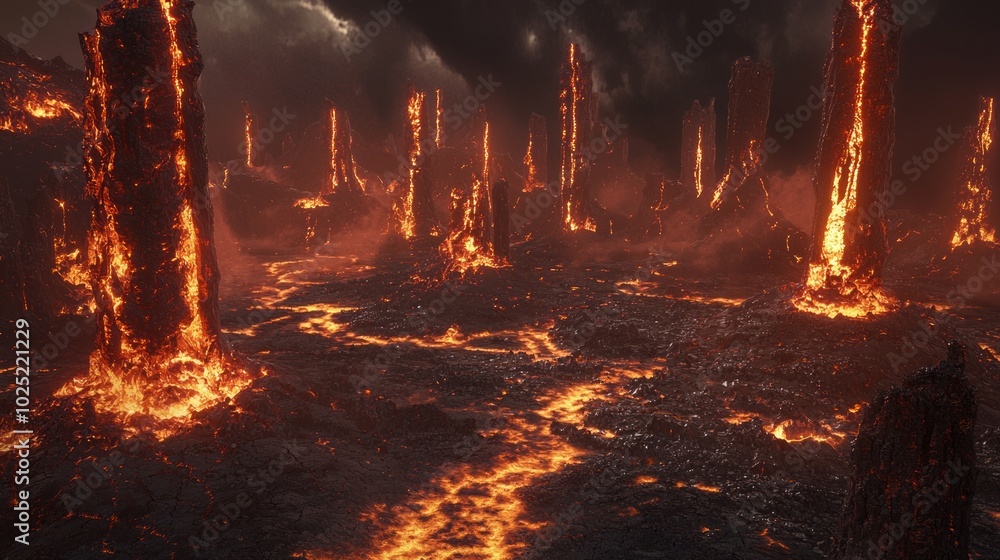 Infernal Realms - A Fiery Hellscape with Sinister Creatures and ...