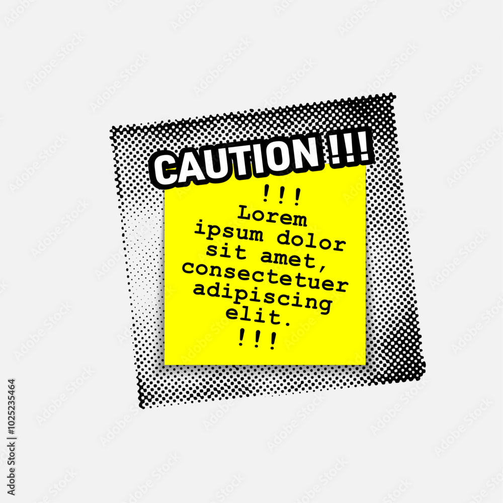 Warning sign with exclamation mark symbol. Place to insert your text ...