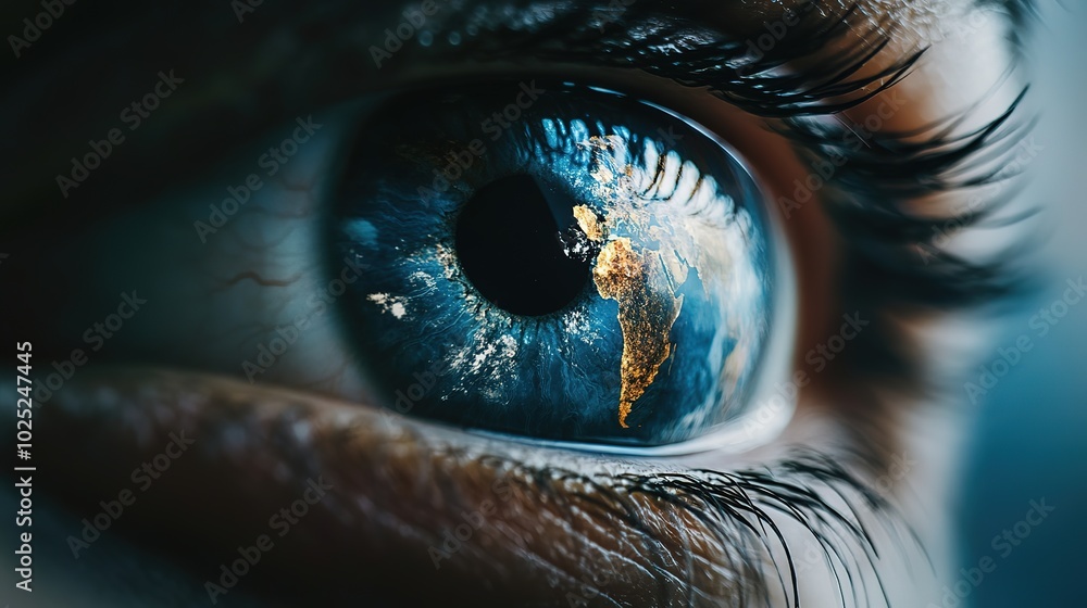 Global Vision, World Map Eyeball in Human Eye for World Sight Day ...