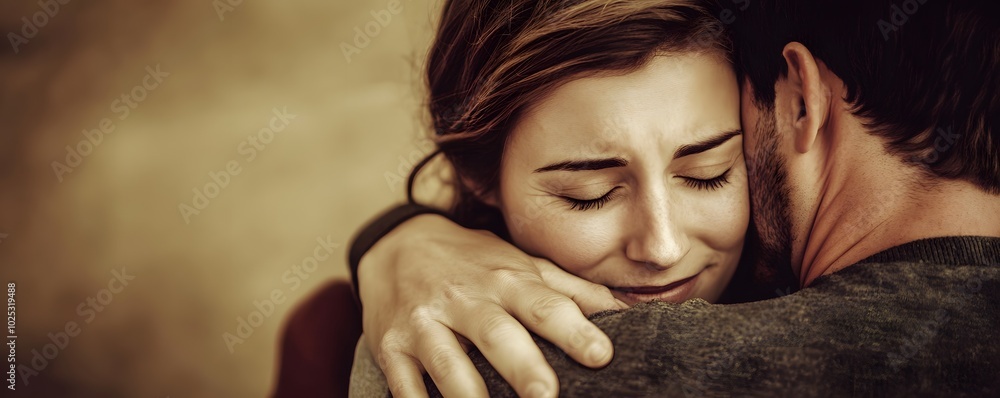 A heartfelt embrace between two individuals, conveying deep emotions ...