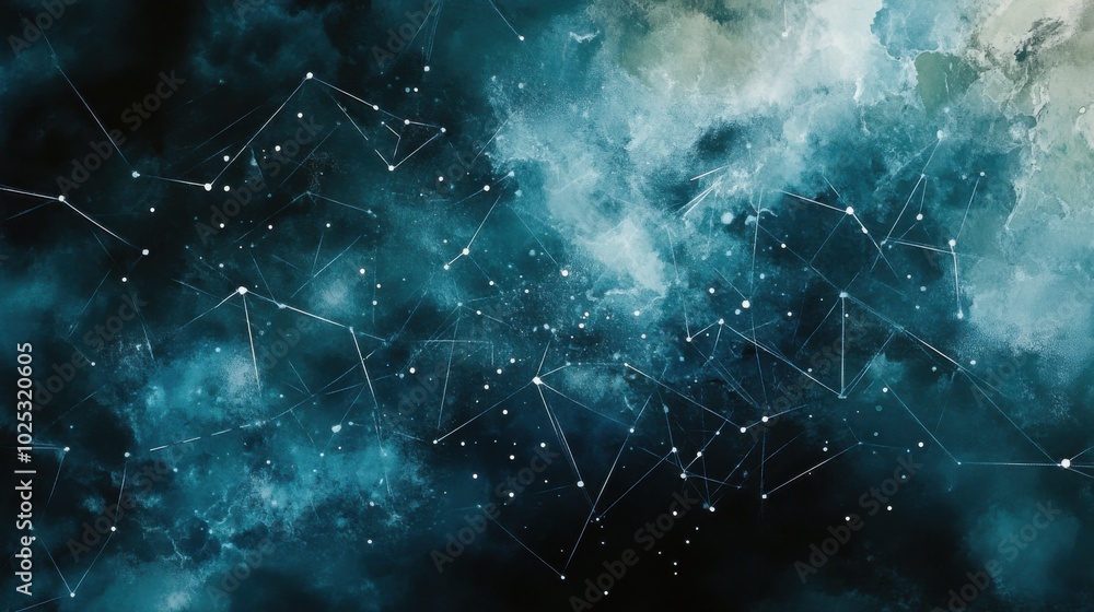 Digital network of blockchain nodes connected across the globe, with ...