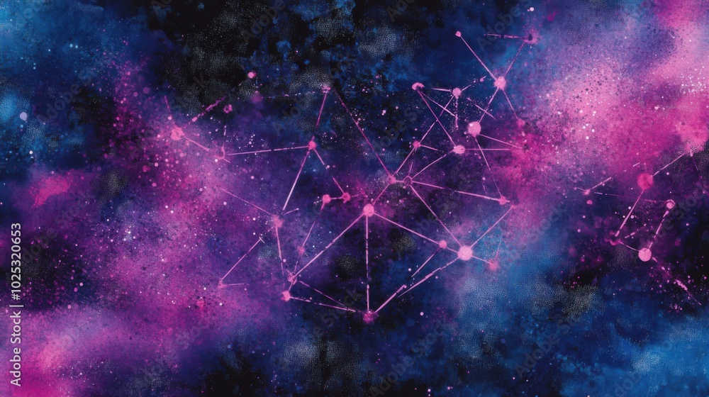 Digital network of blockchain nodes connected across the globe, with ...