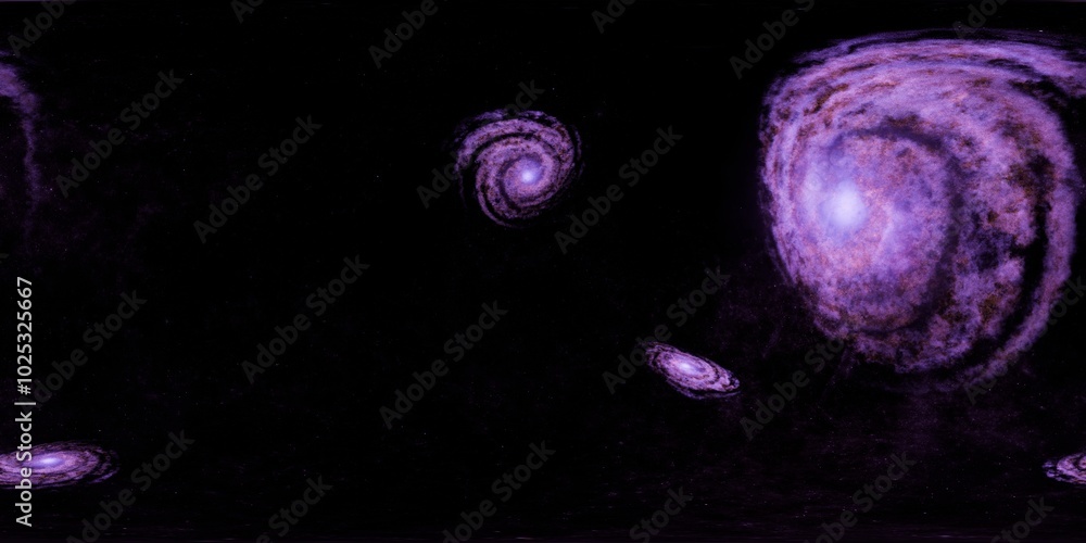 12K HDRi Seamless Space Skybox with Purple Galaxy and Stars - 360 ...