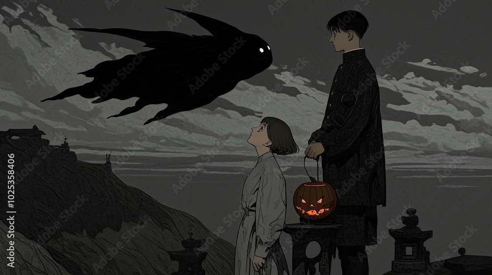 Dark Fantasy Illustrations of Ghostly Figures and Eerie Landscapes ...