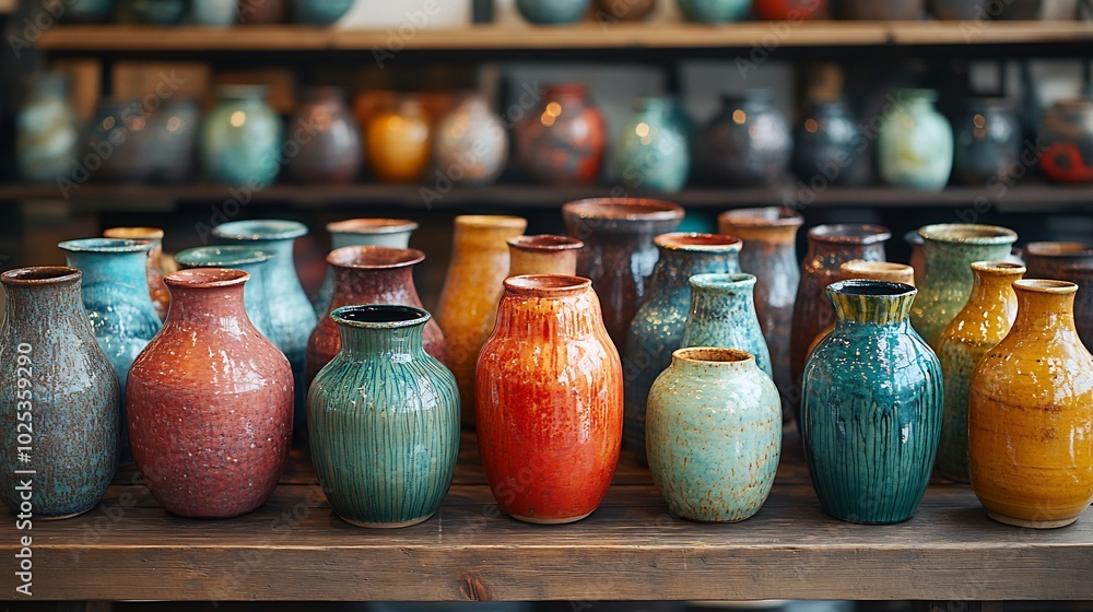 raku pottery photographed natural light in an art gallery showcasing ...