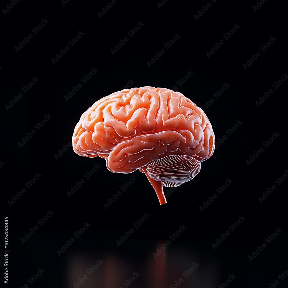 Photo 3D rendering of the human brain highlighting the frontal lobe ...