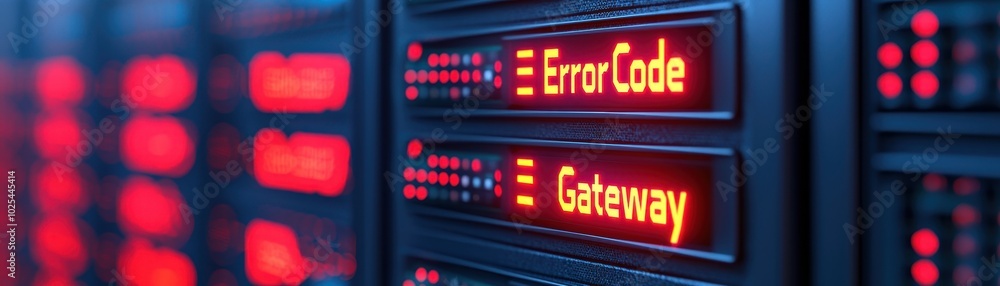 The image shows a server display with red indicators displaying "Error ...