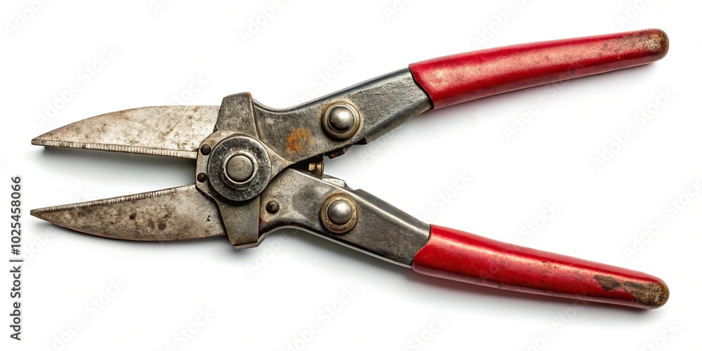 Metal tin snips tool isolated on white background with clipping path ...