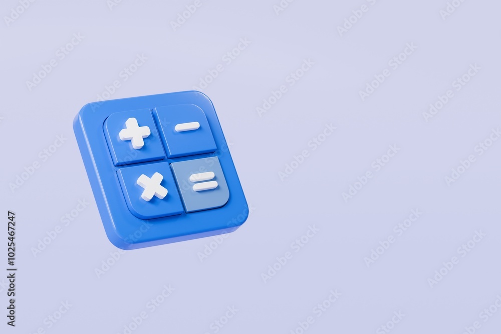 3d Calculator buttons with a plus, minus, multiply, and equal icon ...