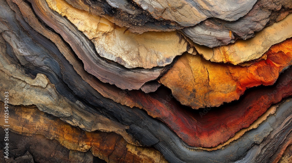 2410_049.extreme close-up of soil profile, dramatic curvature in rock ...