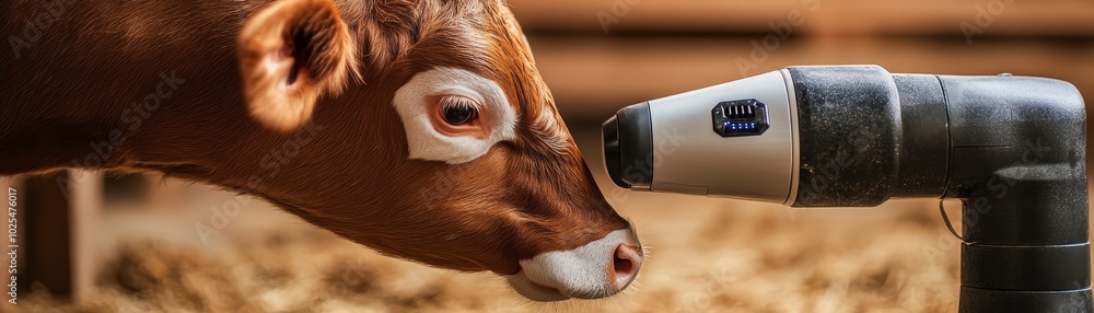 Cow Calf Nose Close Up Farm Animal Livestock Technology AI Digital ...