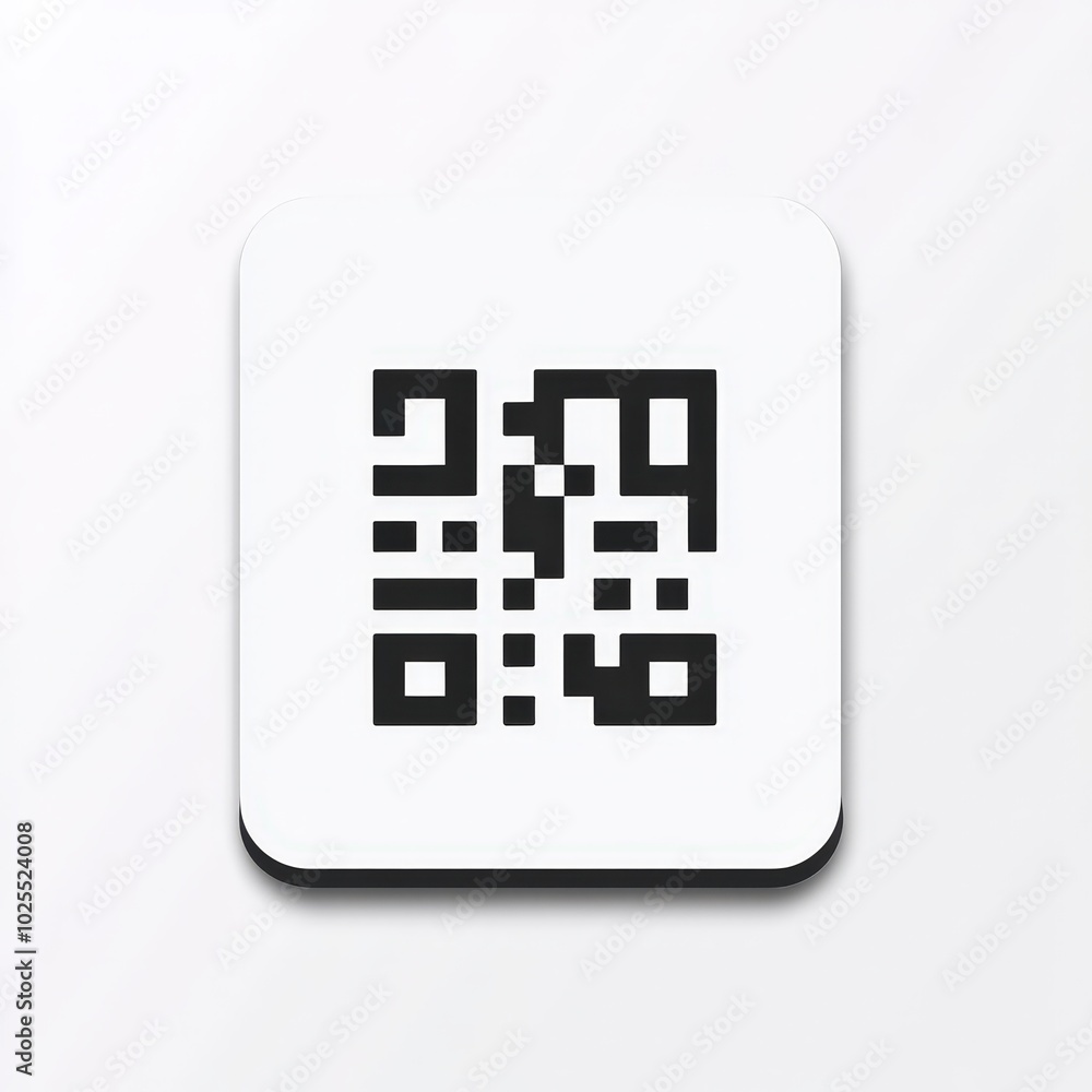 QR code design on a white isolated background for digital applications ...