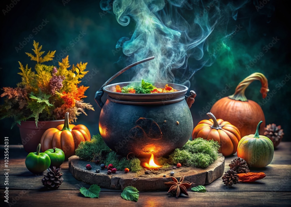 Enchanting Witches Pot GIF with Bubbling Cauldron and Mystical ...