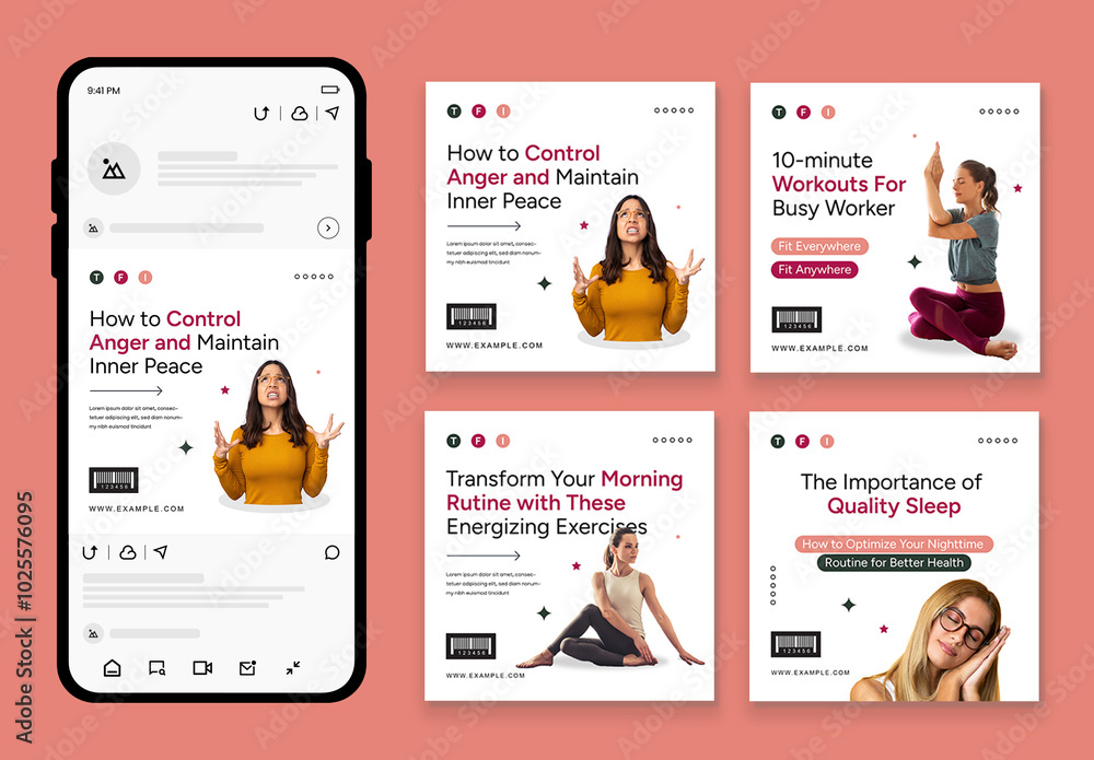 Health Tips Social Media Post Stock Template | Adobe Stock