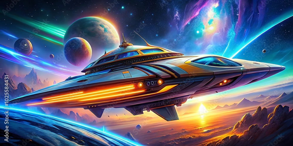 Futuristic Alien Spaceship Design Concept for Science Fiction with ...