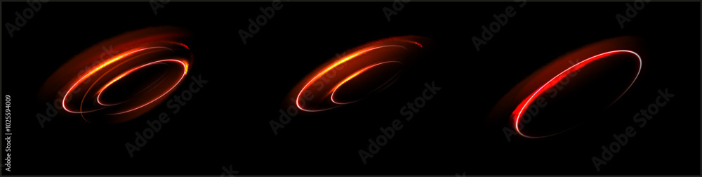 Light red Twirl. Red line curve light effect. Glowing red circle. Red ...