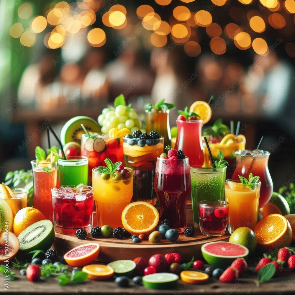 table topped with lots of different types of drinks, including glasses ...