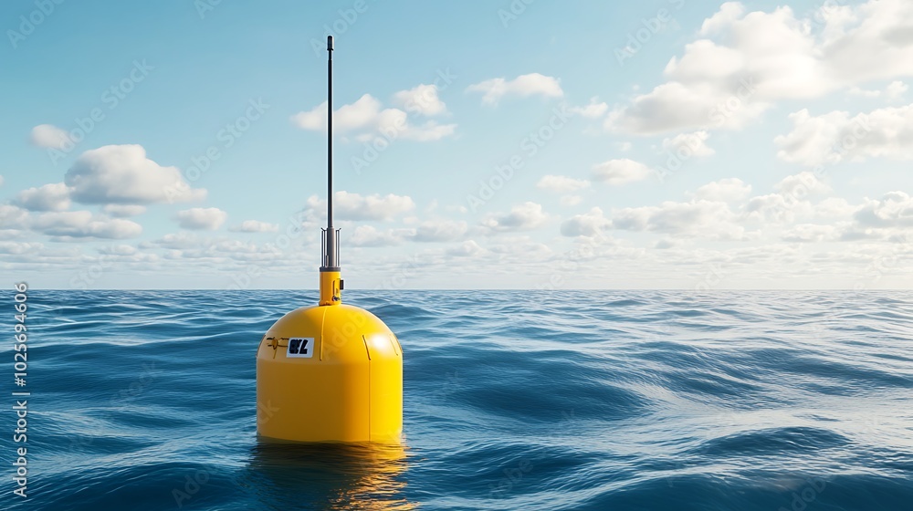 Radar Scanning for Tsunami Waves at Sea: A radar buoy floating in the ...