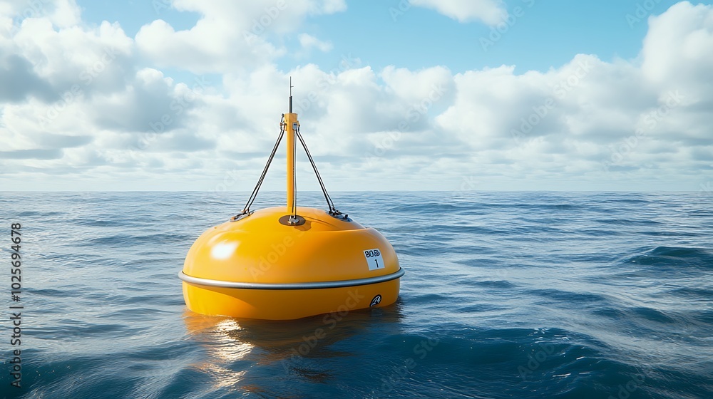 Radar Scanning for Tsunami Waves at Sea: A radar buoy floating in the ...