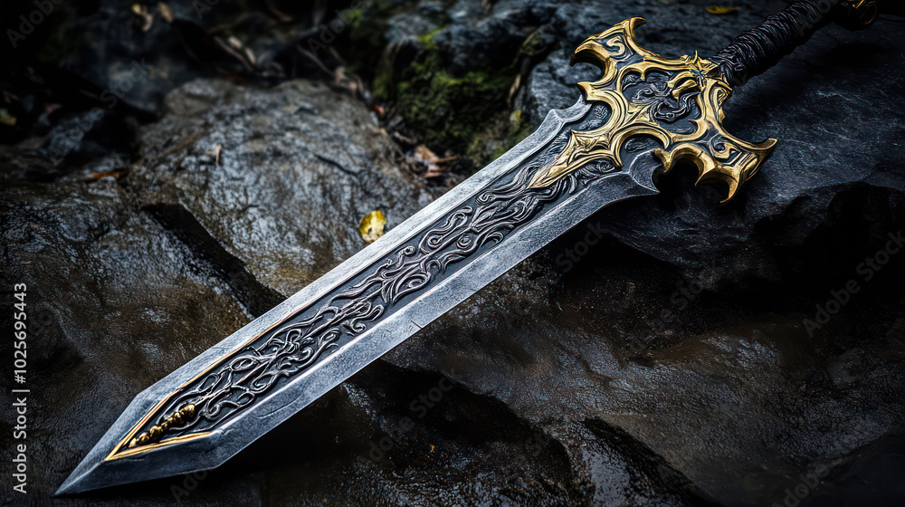 Handmade fantasy-themed cosplay swords with intricate details, ideal ...