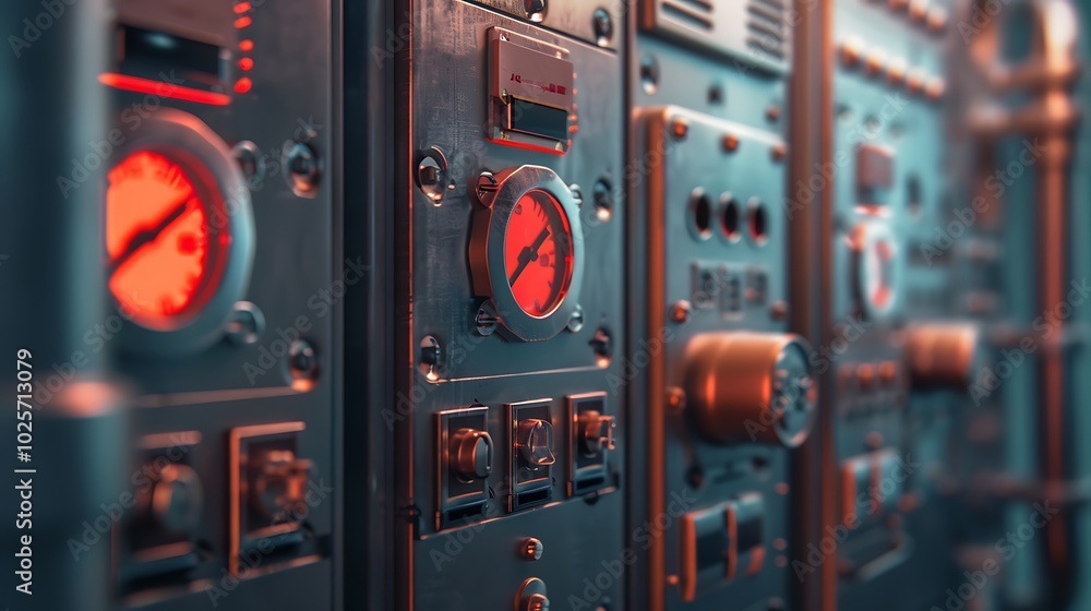 Electric control panel enclosure closeup an electrical voltage Stock ...