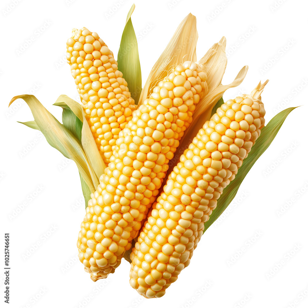 Corn Cob Isolated on Transparent Background PNG, Realistic and High ...